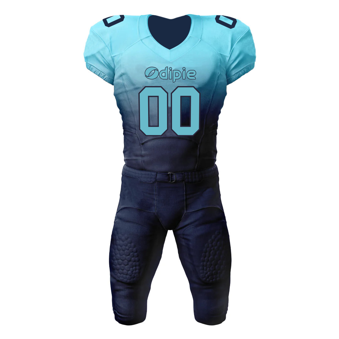 Custom Blue Gradient Tackle Football Uniforms